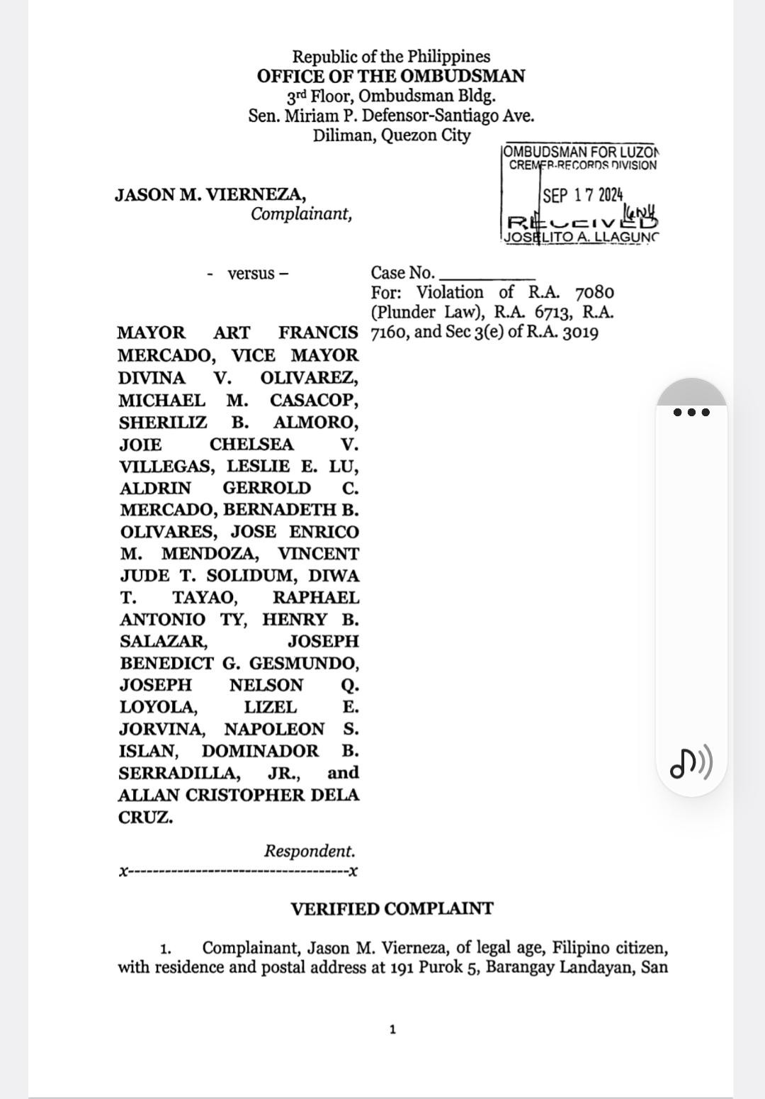 SAN PEDRO CITY MAYOR FACES ANOTHER PLUNDER RAPS – Journal Daily News Online